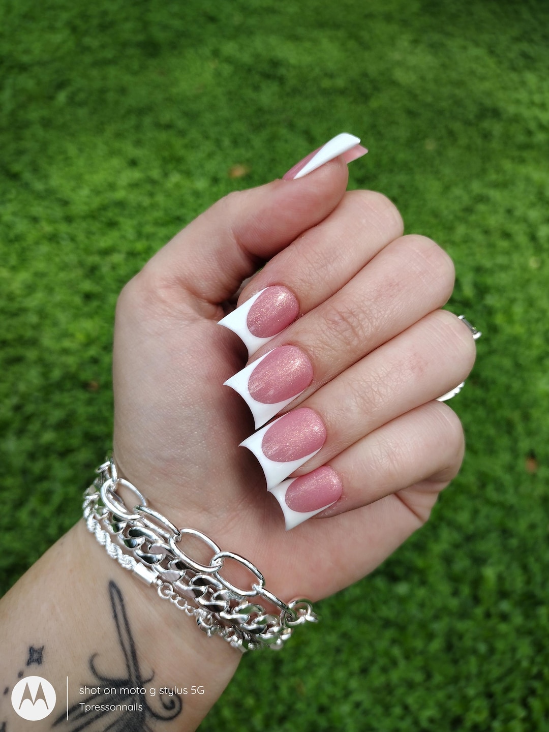 Xl/xxl/3xl/duck/read Item Description! Glitter Base/white French Tip ...