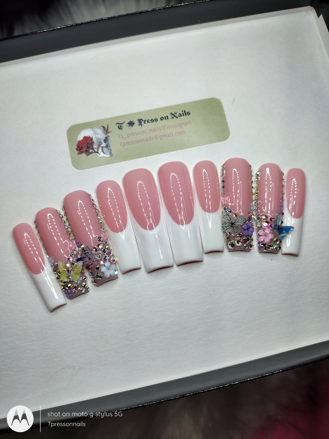 Xl/xxl/3xl/duck/read Description! White/french Tip/bling French/flowers ...