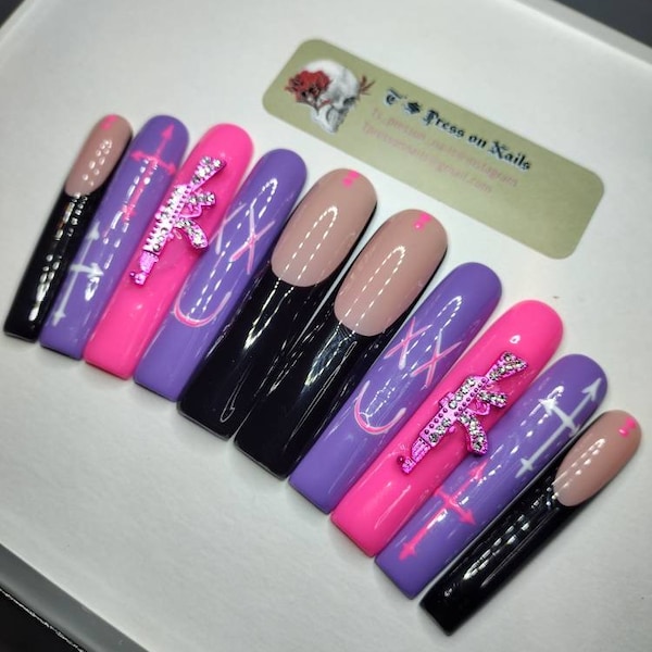 Wide False Nails - Etsy