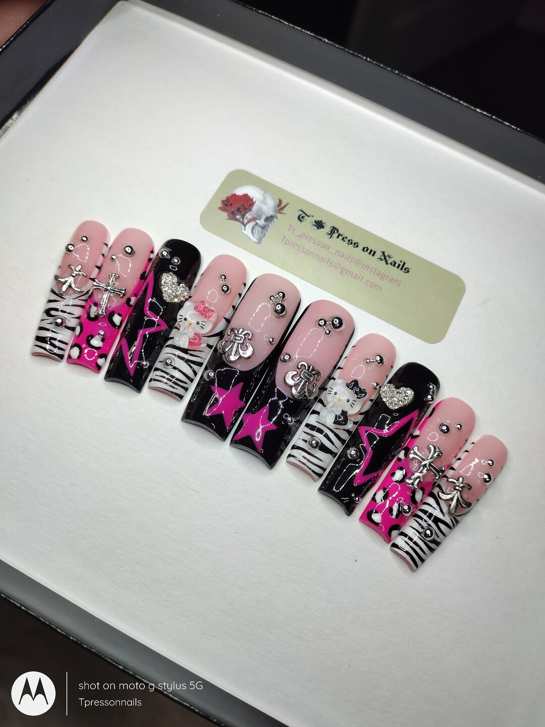 Xl/xxl/3xl/duck/read Description! Y2k/black/pink/white/junk Nails ...