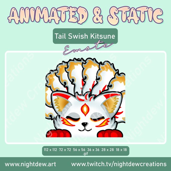 ANIMATED Tail Swish Kitsune Emote Twitch Emote Youtube - Etsy