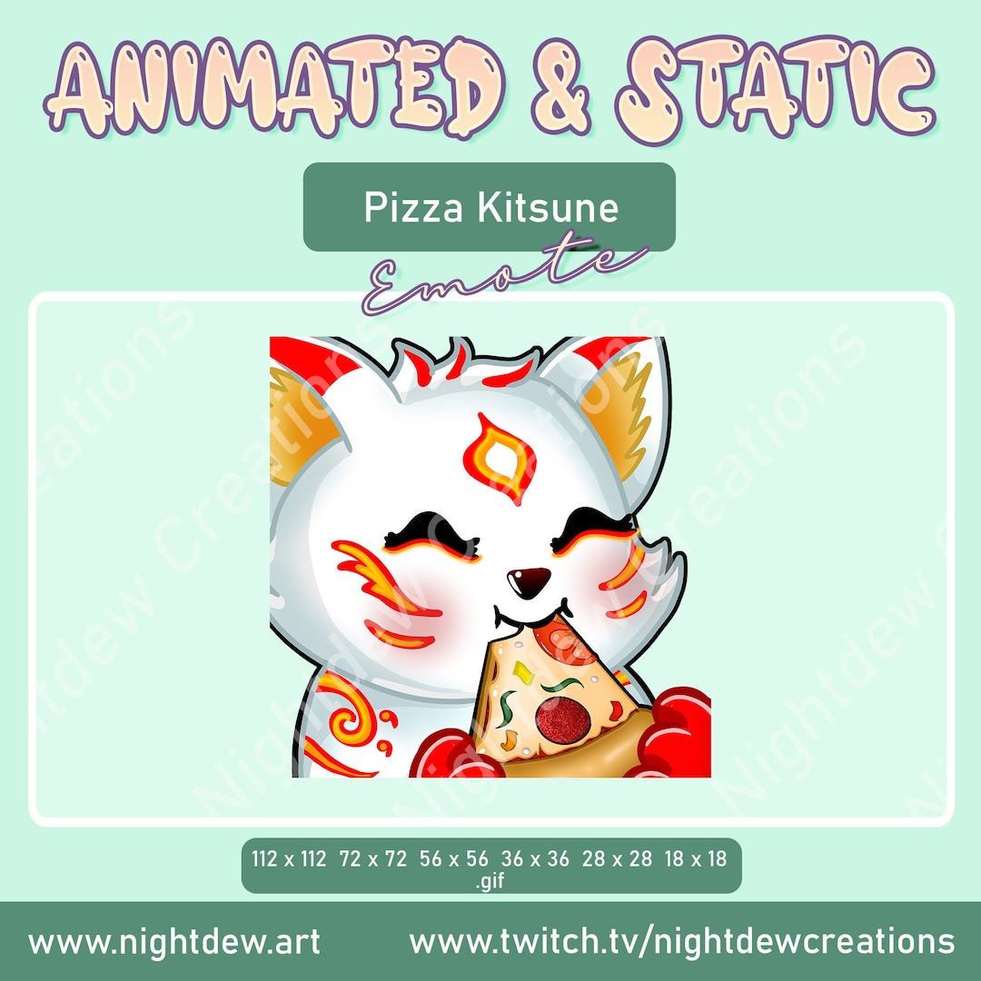 ANIMATED Pizza Kitsune Emote | Twitch Emote | Youtube Emote | Discord ...