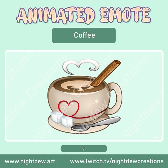 ANIMATED Coffee Cup Twitch Emote Emote Animated Emote | Etsy