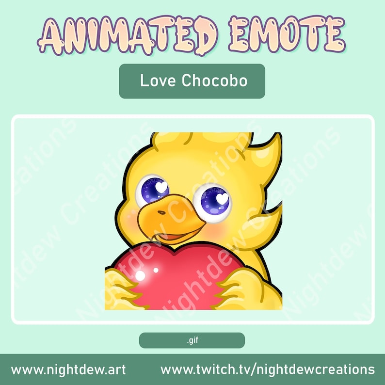 ANIMATED Love Chocobo Emote | Twitch Emote | Youtube Emote | Discord ...