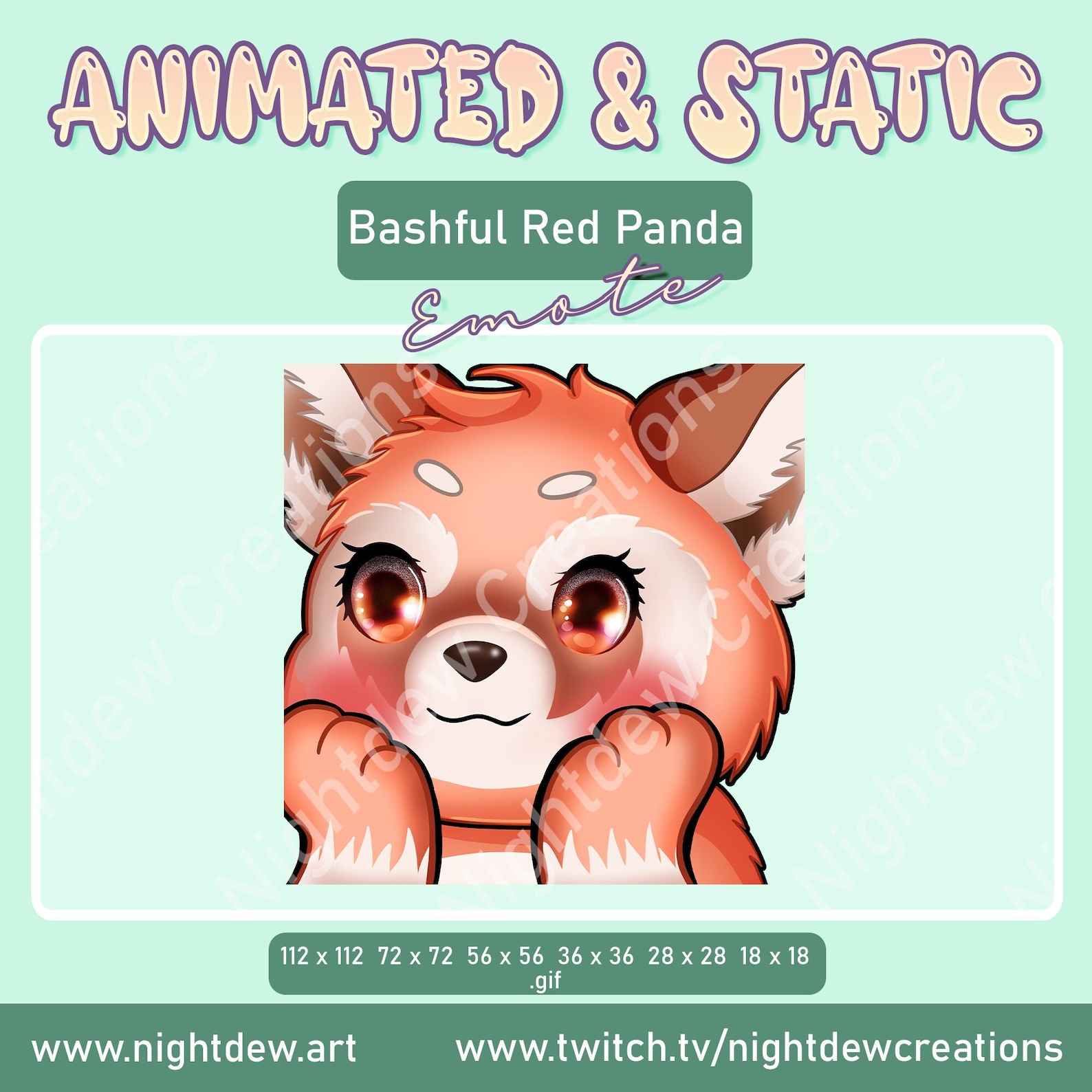ANIMATED Bashful Red Panda Emote | Twitch Emote | Youtube Emote ...