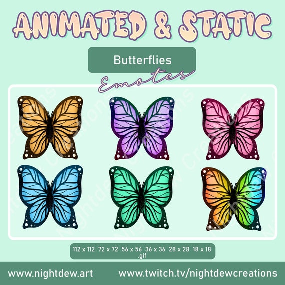 ANIMATED & STATIC Butterflies Emote Bundle Twitch Emote - Etsy
