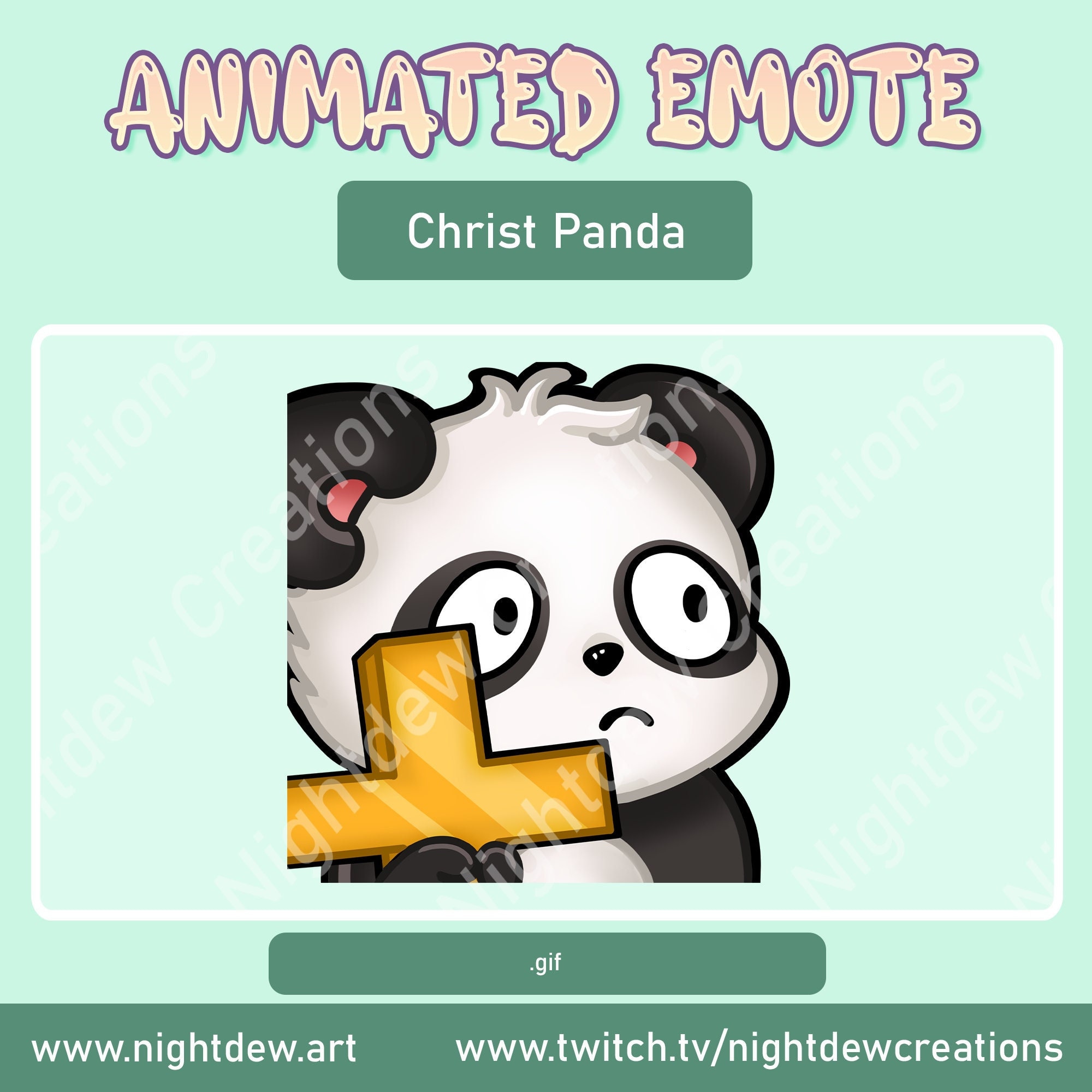 ANIMATED Christ Panda Emote Twitch Emote Youtube Emote Discord Emote ...