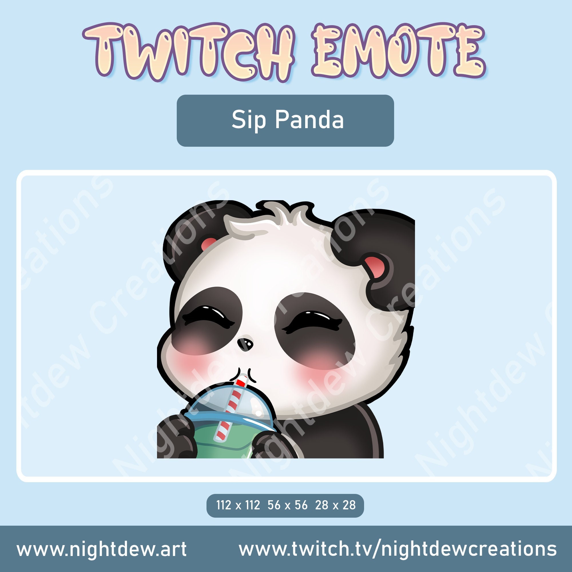 Sip Panda Emote Twitch Emote Youtube Emote Discord Emote Community ...