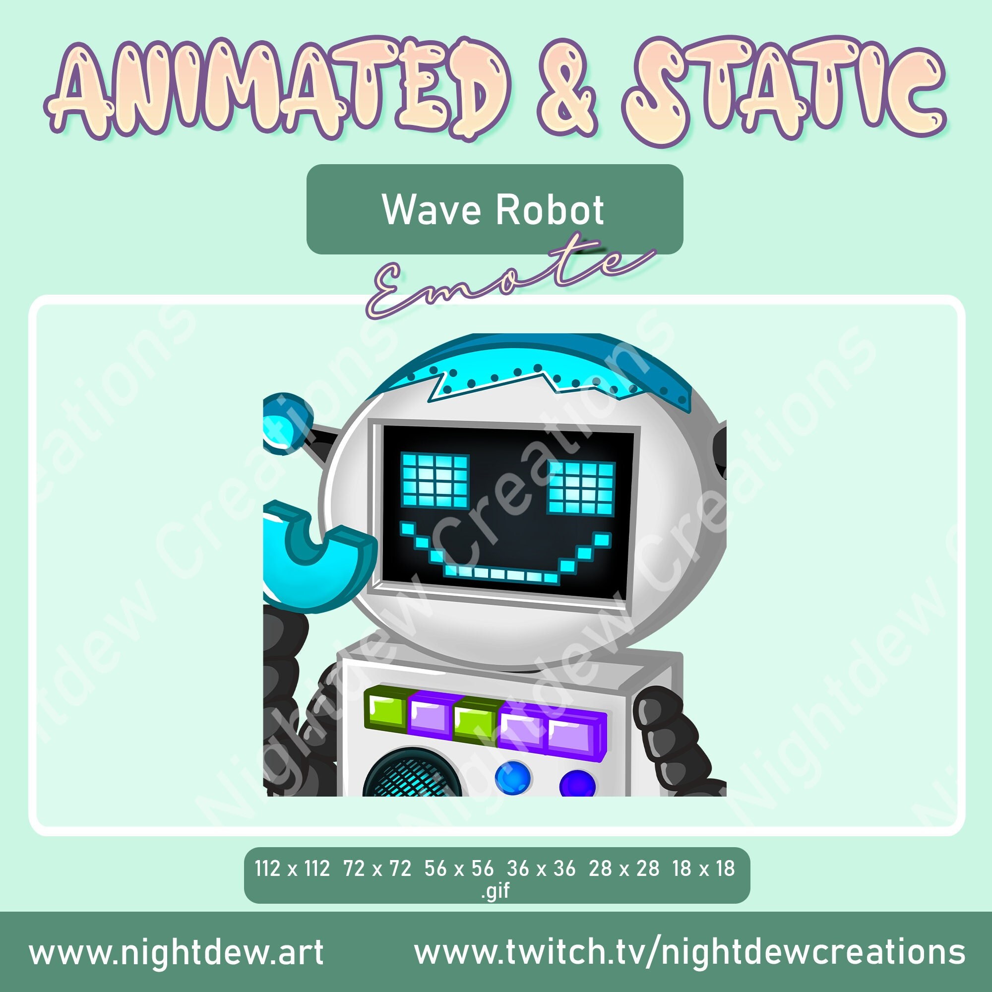 ANIMATED Wave Robot Emote Twitch Emote Youtube Emote Discord Emote ...