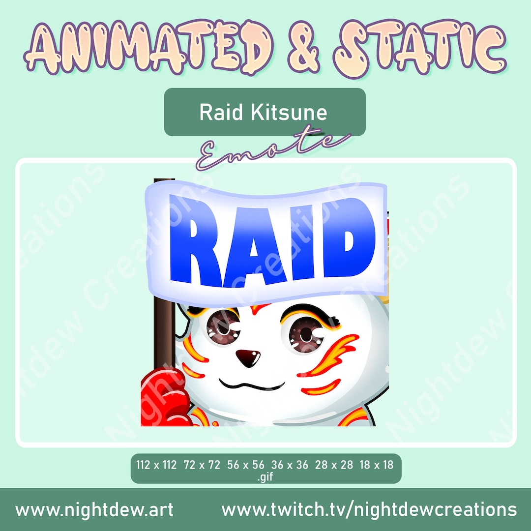 ANIMATED Raid Kitsune Emote | Twitch Emote | Youtube Emote | Discord ...