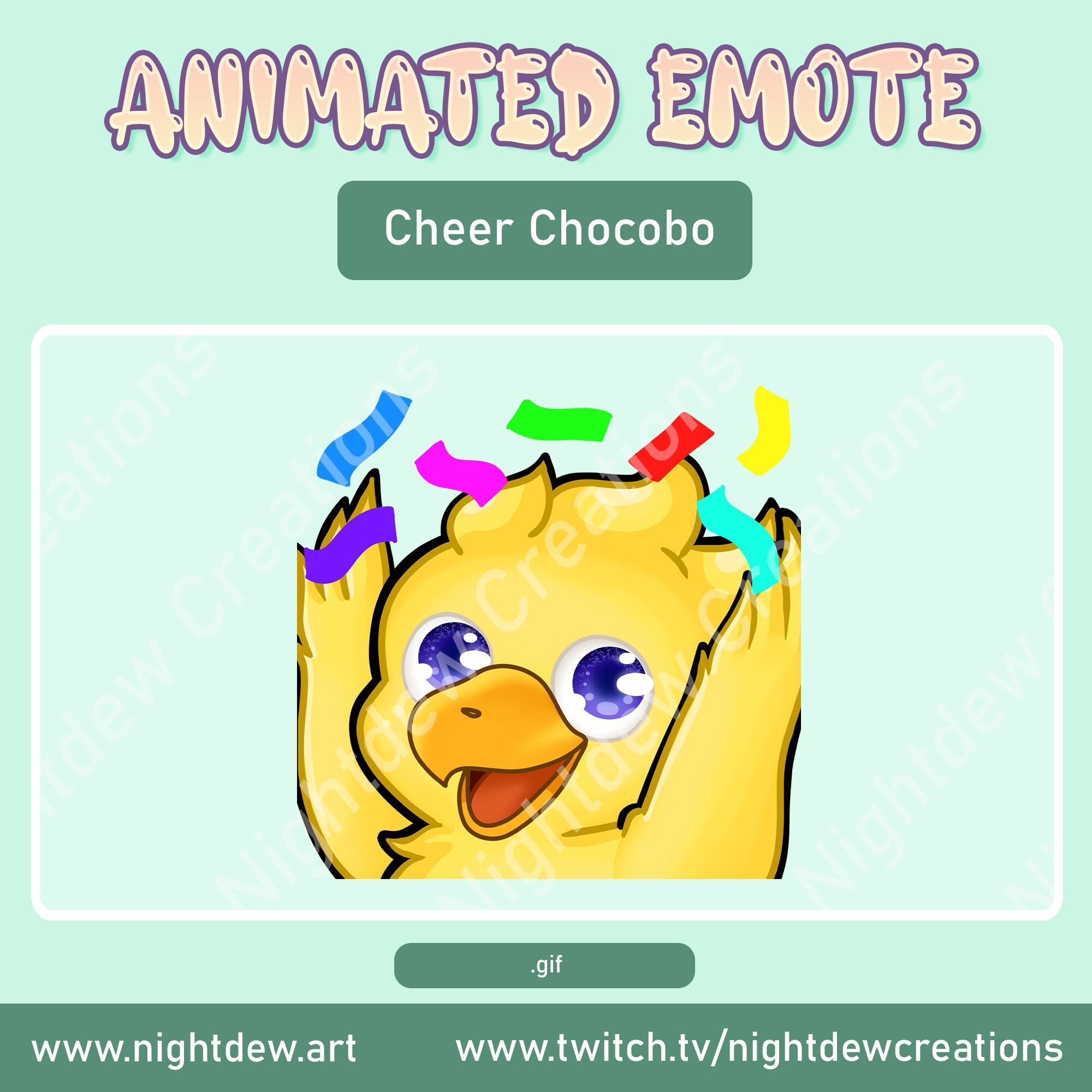 ANIMATED Cheer Chocobo Emote Twitch Emote Youtube Emote - Etsy