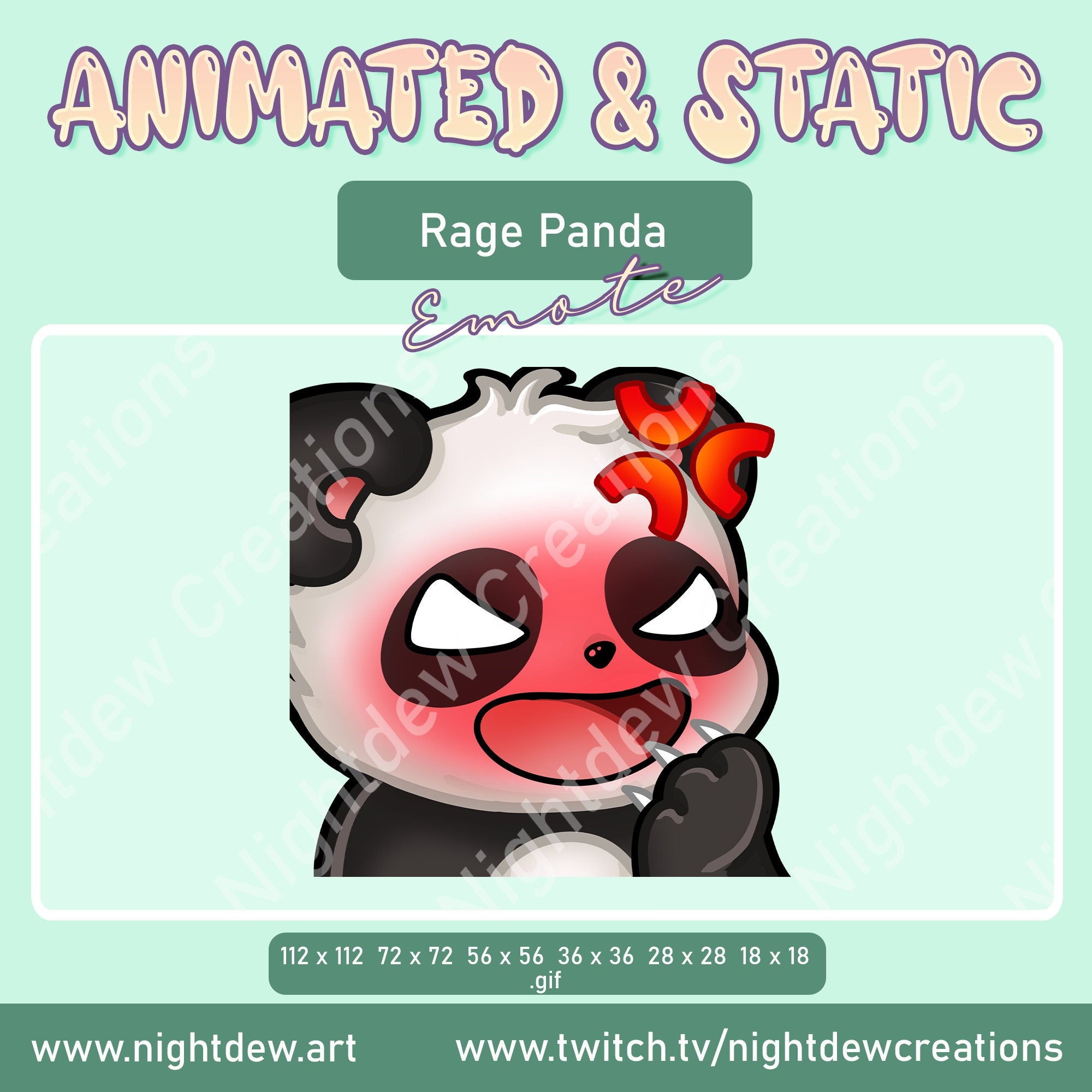 ANIMATED Rage Panda Emote Twitch Emote Youtube Emote Discord Emote ...