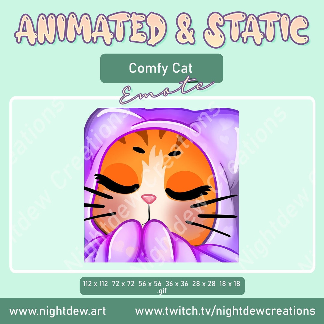 ANIMATED Comfy Cat Emote | Twitch Emote | Youtube Emote | Discord Emote ...