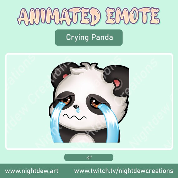 ANIMATED Crying Panda Emote Twitch Emote Youtube Emote - Etsy