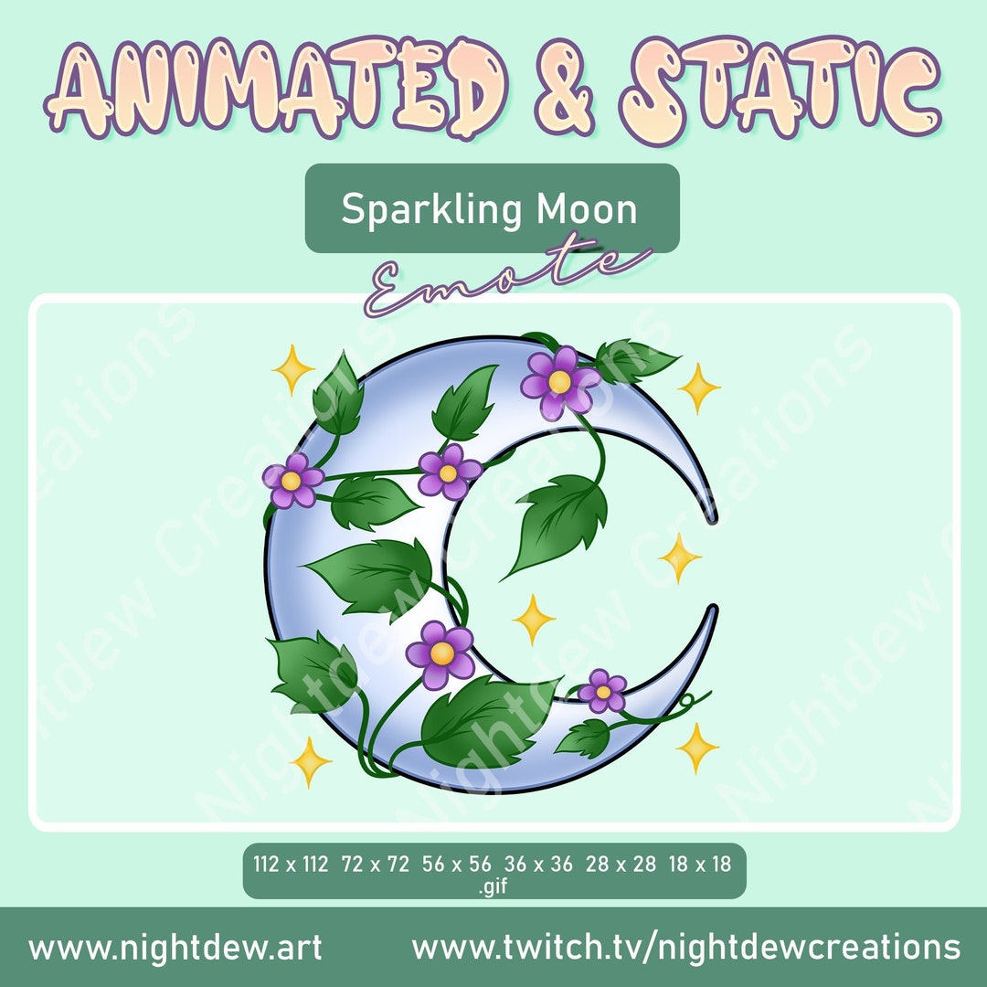 ANIMATED Sparkling Moon Emote | Twitch Emote | Youtube Emote | Discord ...