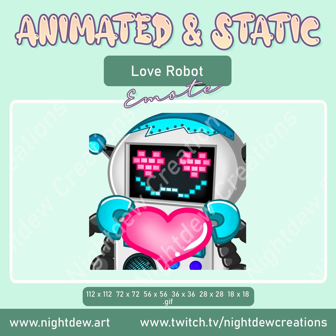 ANIMATED Love Robot Emote Twitch Emote Youtube Emote Discord Emote ...
