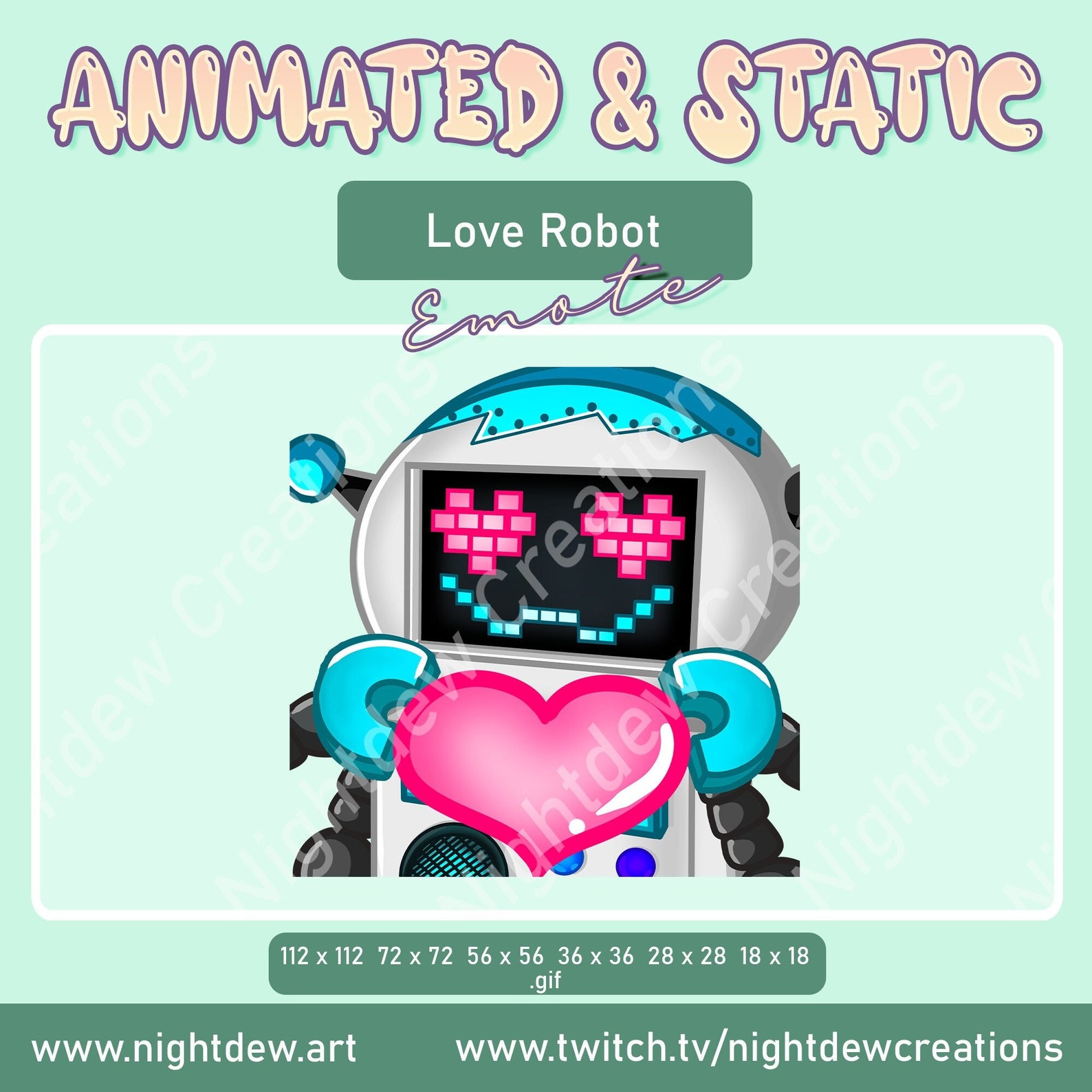ANIMATED Love Robot Emote Twitch Emote Youtube Emote Discord Emote ...
