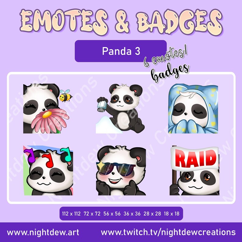 Panda Emotes pack 3 Twitch Emotes Discord Emotes Instant Download - Etsy