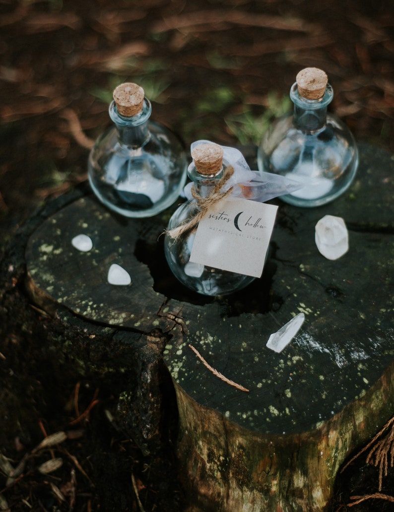 Moon Water Jar With Crystal Moon Water Jar With Cork Moon | Etsy