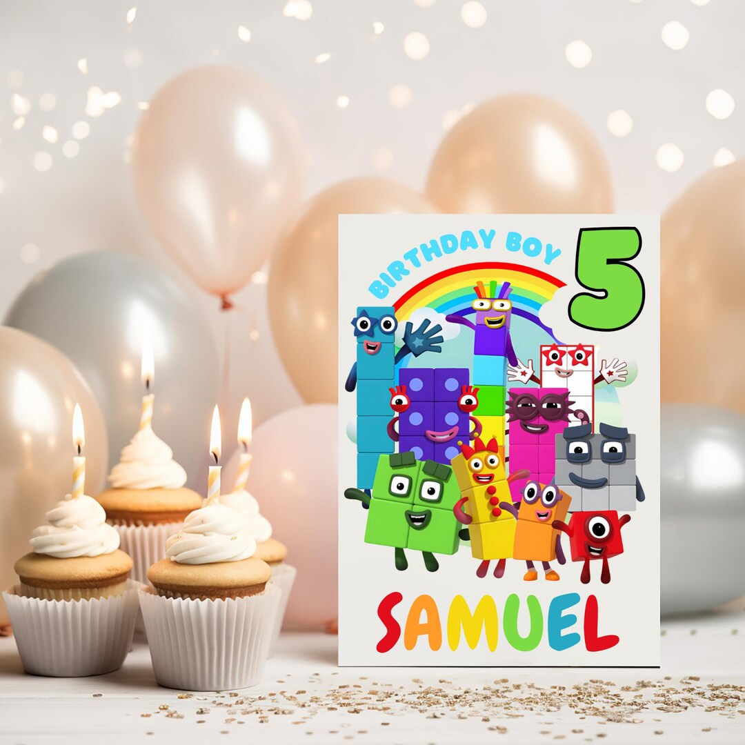 Personalised Number Blocks Birthday Card 5 X7 Inch - Etsy