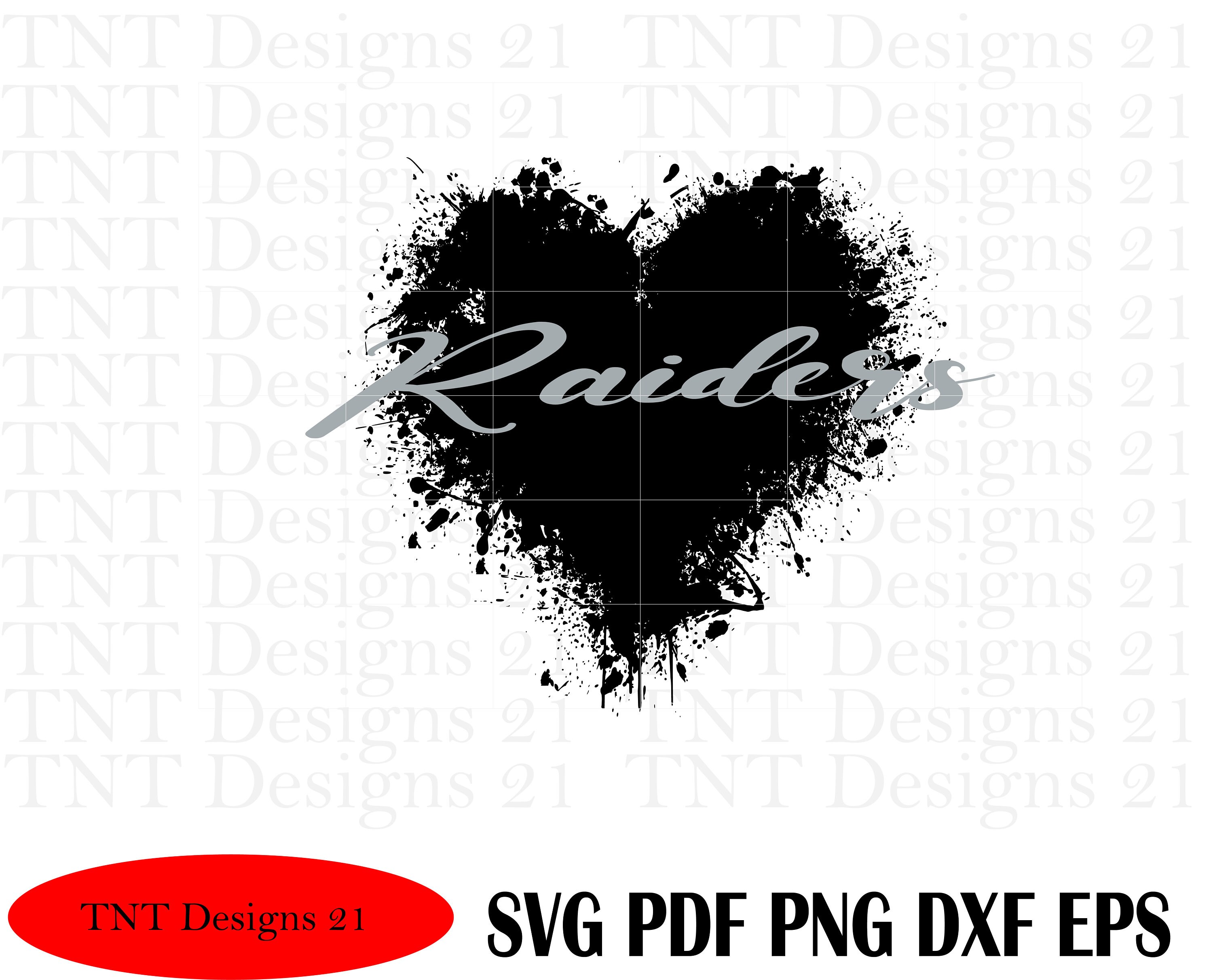 Heart Raiders, Raiders Svg, Raiders Png, Paint Splatter Png, Print and ...