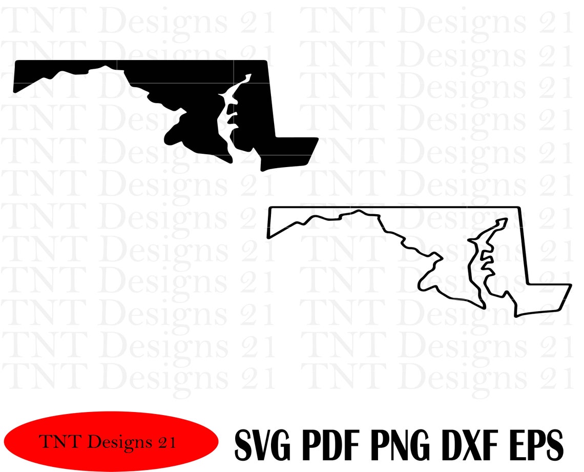 Maryland State Outline, Maryland, State of Maryland, State of MD SVG ...