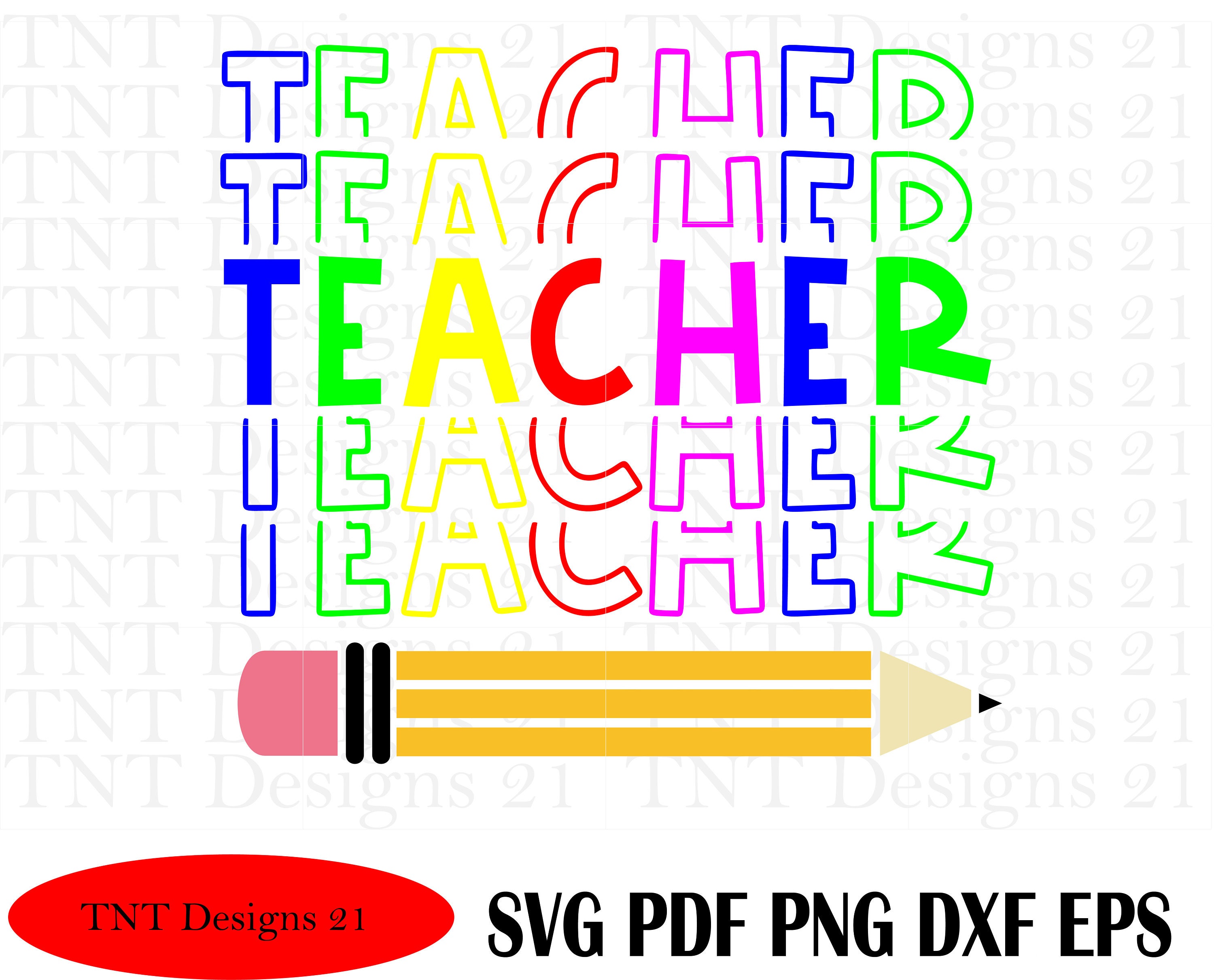 Teacher With Pencil Teacher Svg Back to School Classroom - Etsy