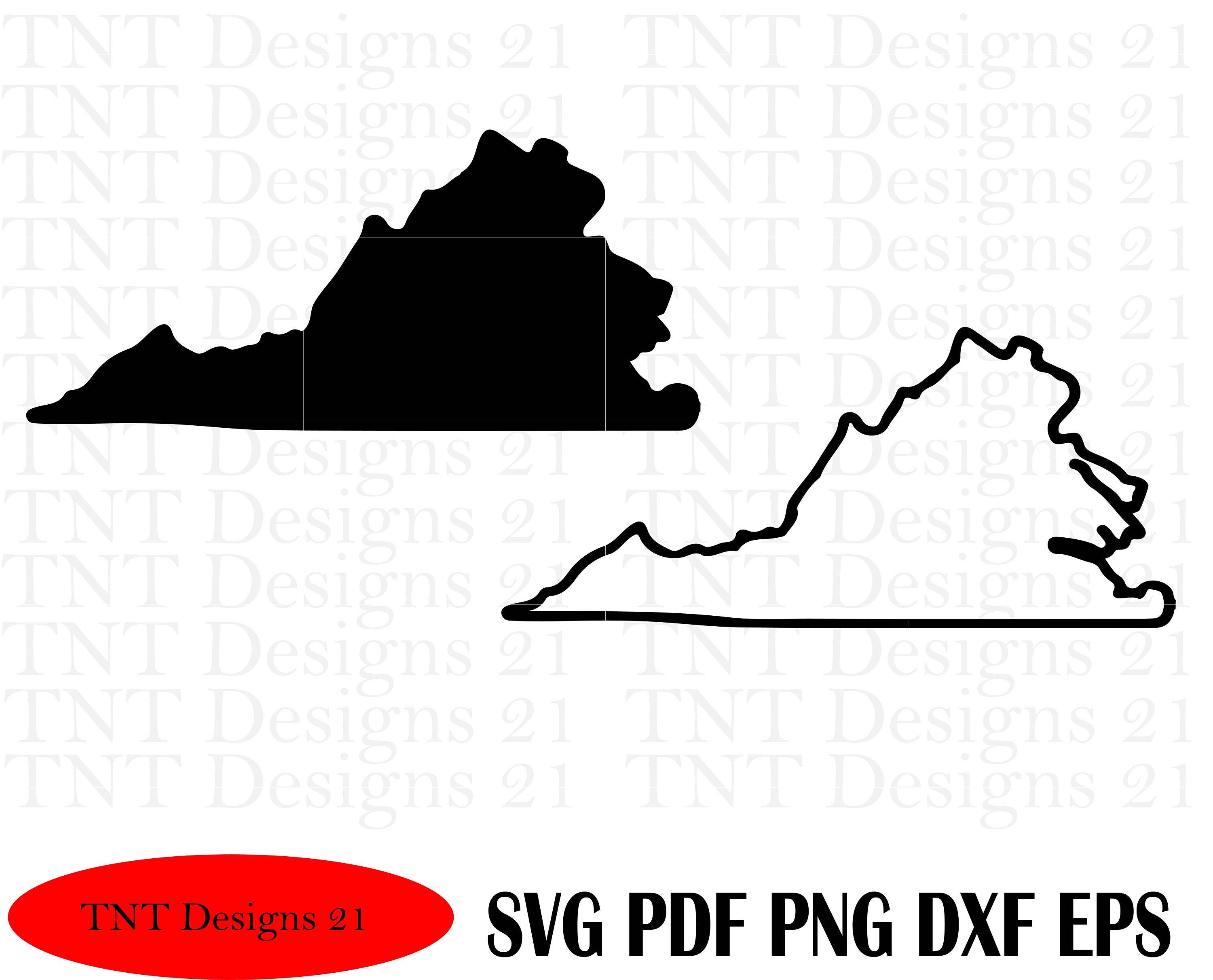 Virginia State Outline, Virginia, State of Virginia, State of VA SVG ...