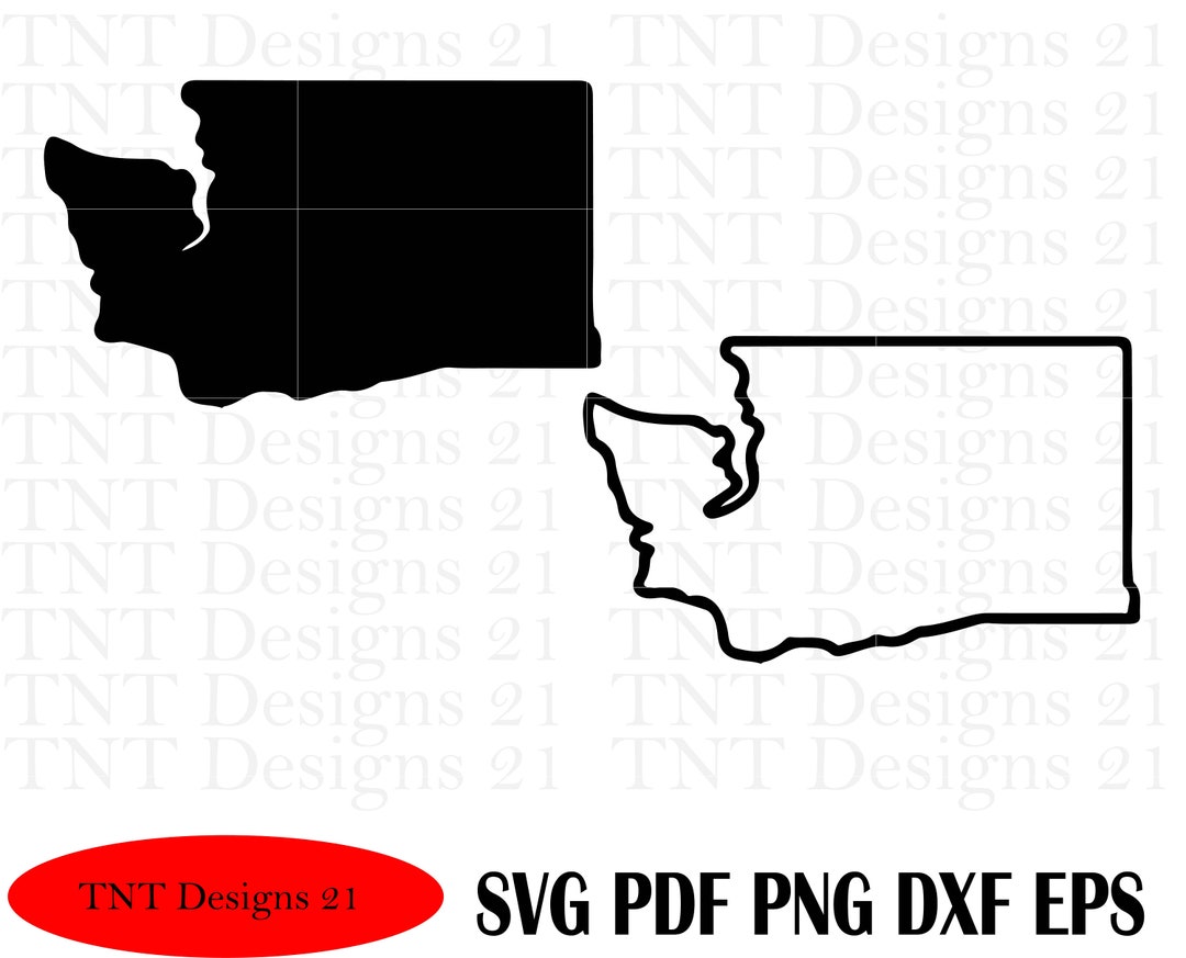 Washington State Outline, Washington, State of Washington, State of WA ...