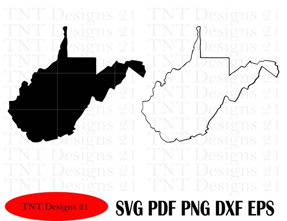 West Virginia State Outline West Virginia State of WV State | Etsy