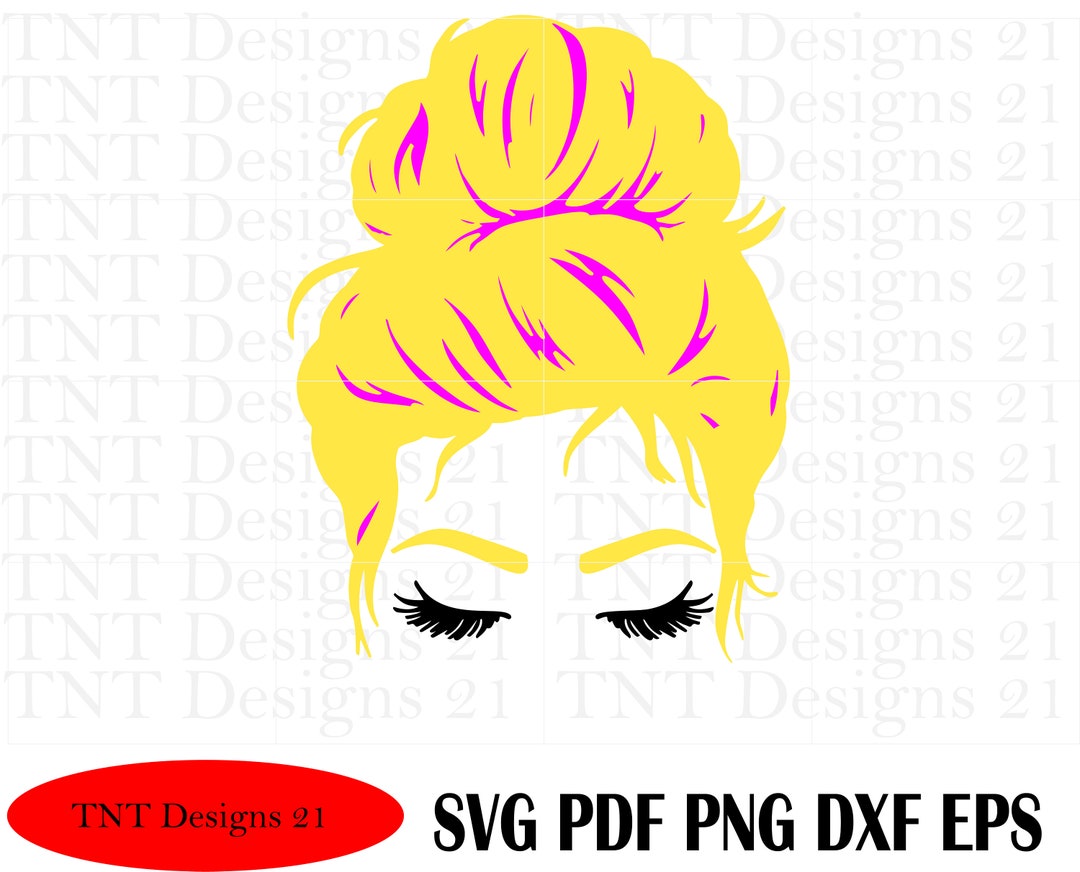 Messy Bun Blonde With Pink Mama Mom Messy Bun Svg Mom Svg Shirt Decal Messy Bun Getting