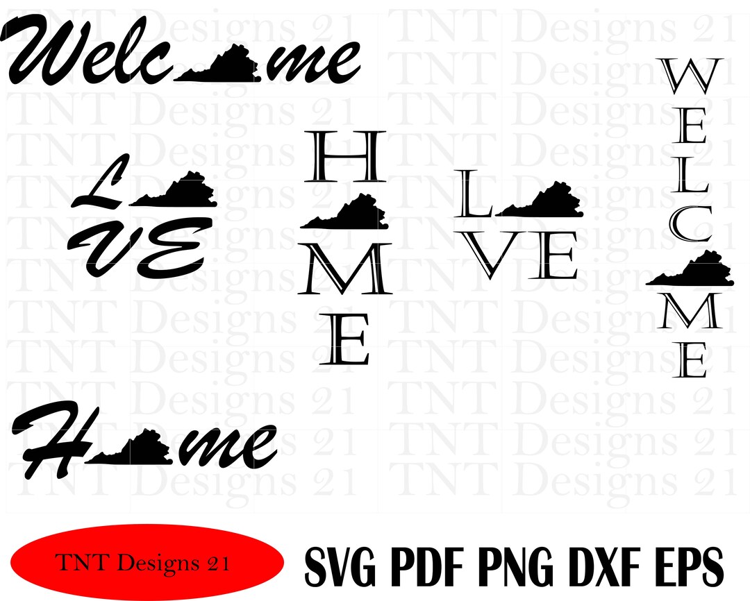 Welcome Home Love Virginia State, Porch Sign, Porch Decor, State of VA ...