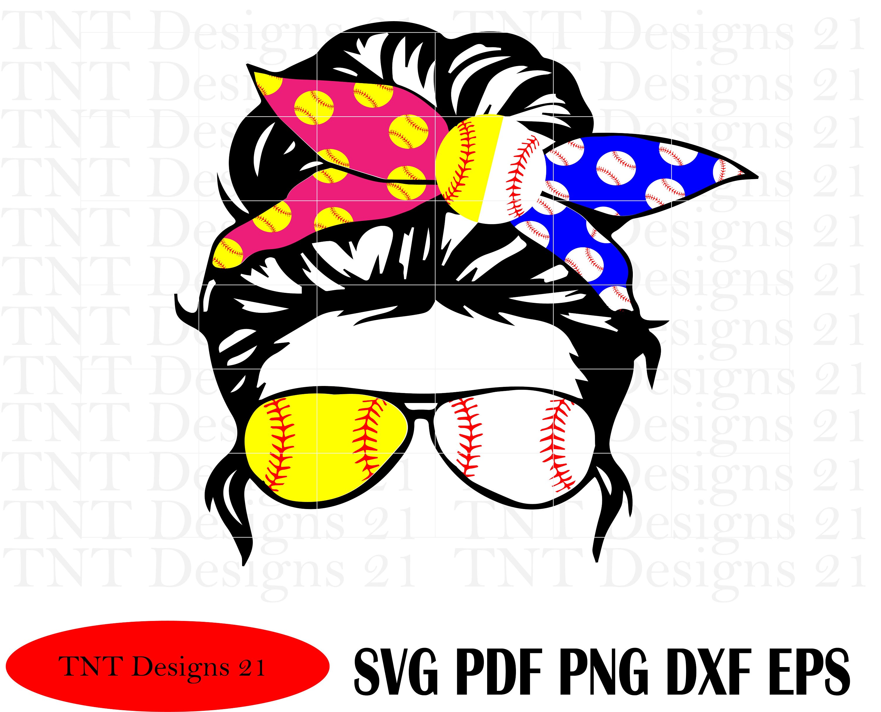 Messy Bun Baseball Softball Mom Softball Mom Svg Softball Etsy