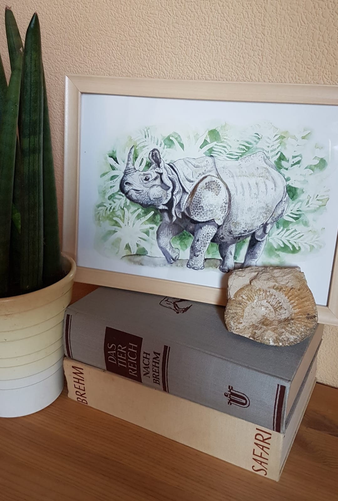 Java Nashorn, Illustration A4 Druck, Giclée Kunstdruck ...