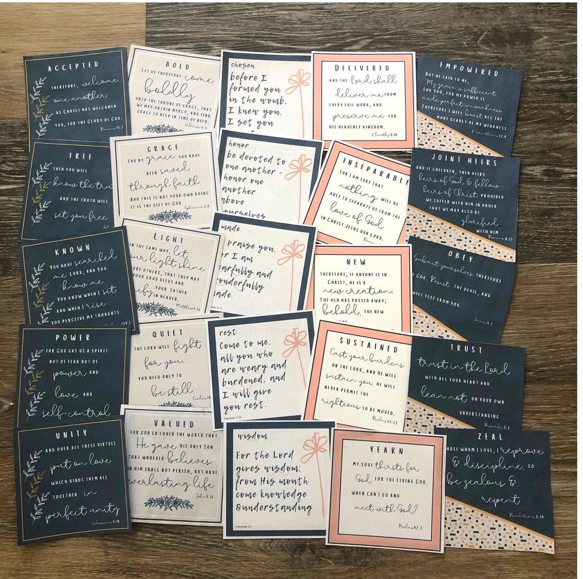 Scripture Cards A-z Bible Verse Cards Gift-ready - Etsy