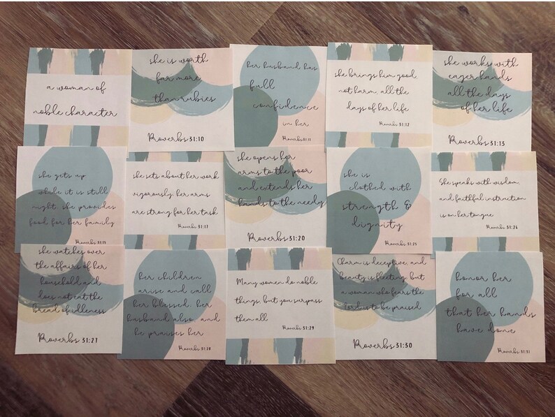 Scripture Cards Proverbs 31 Bible Verse Cards Unique Hostess Gift ...