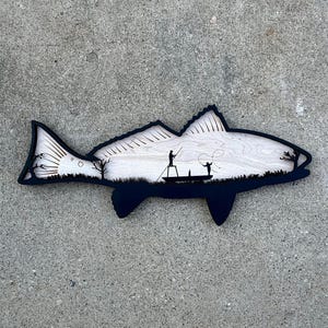 Redfish Wood Wall Decor, Fisherman Gift, Fly Fishing Man Cave Art - Etsy