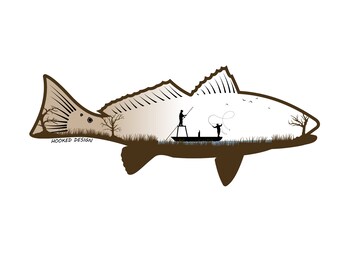 Redfish Sticker Printed Digital Vinyl Decal Fish Fishing Red - Etsy