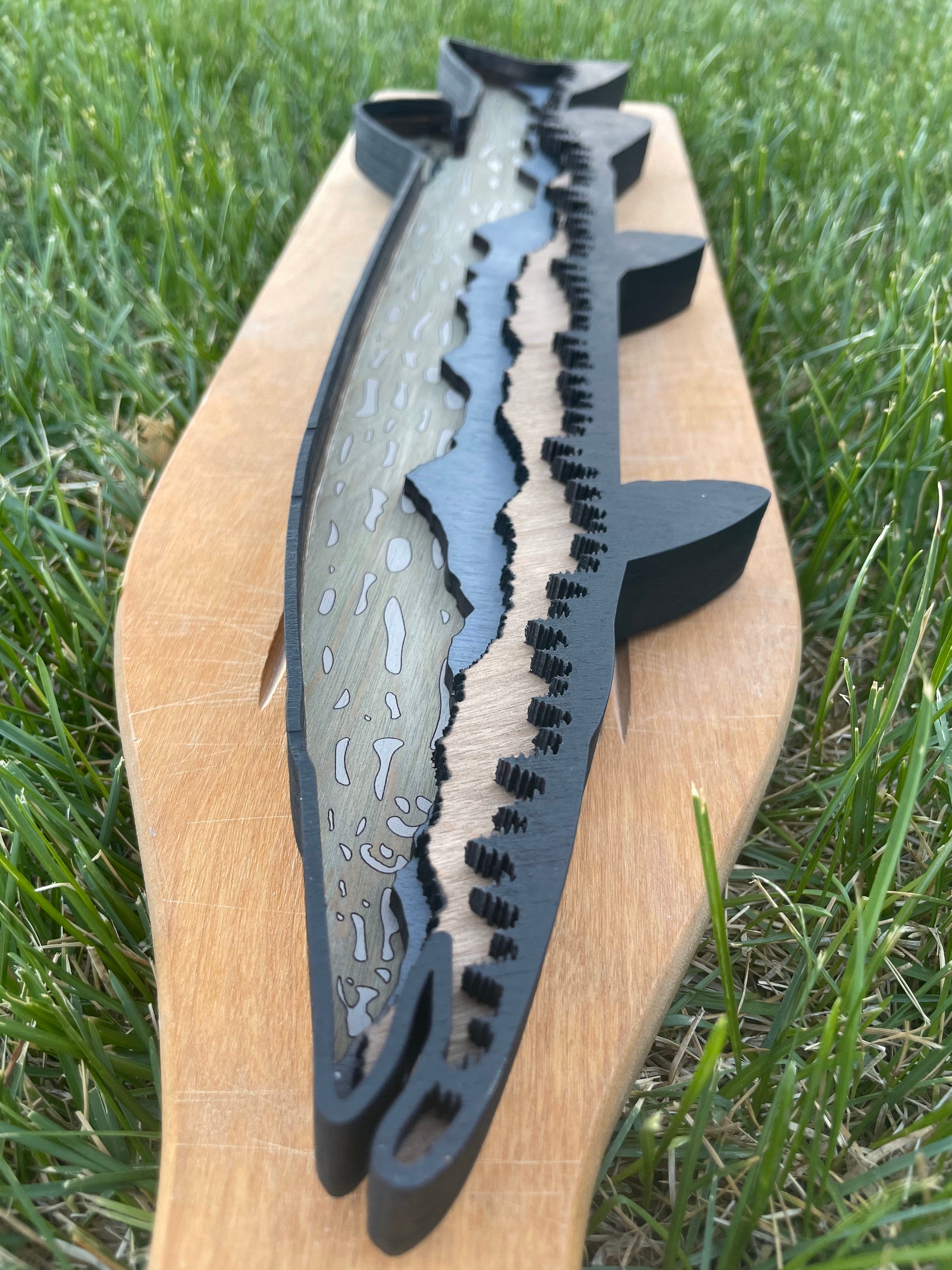 Northern Pike wood design. Outdoor enthusiasts home decor. Fly | Etsy