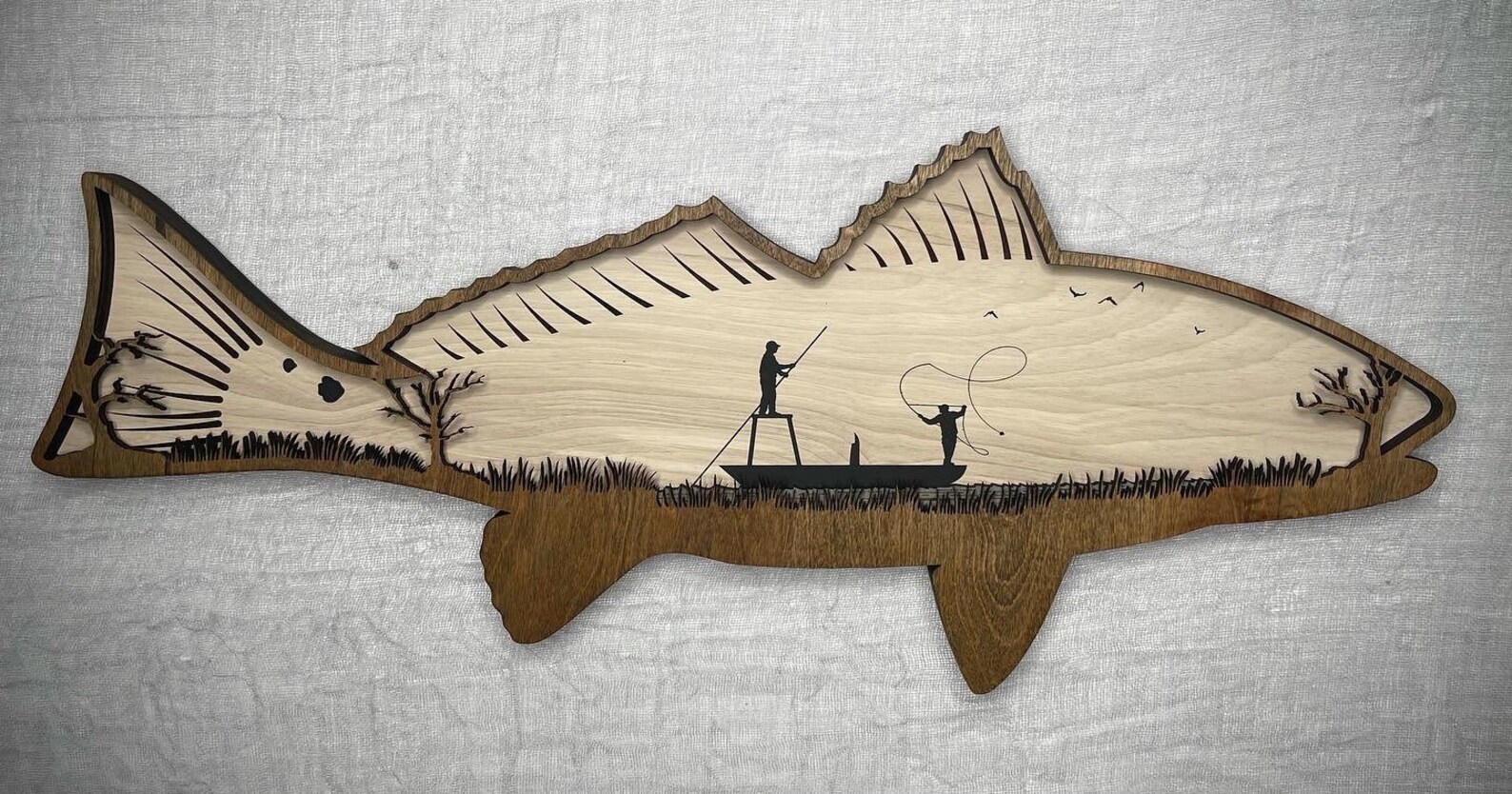 Wood Red Fish Wall Decor - Etsy