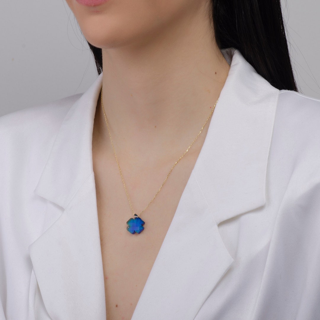 Mood Necklace, Love Necklace, Color Change Necklace,unique Necklaces, Original Necklaces, Clover ...