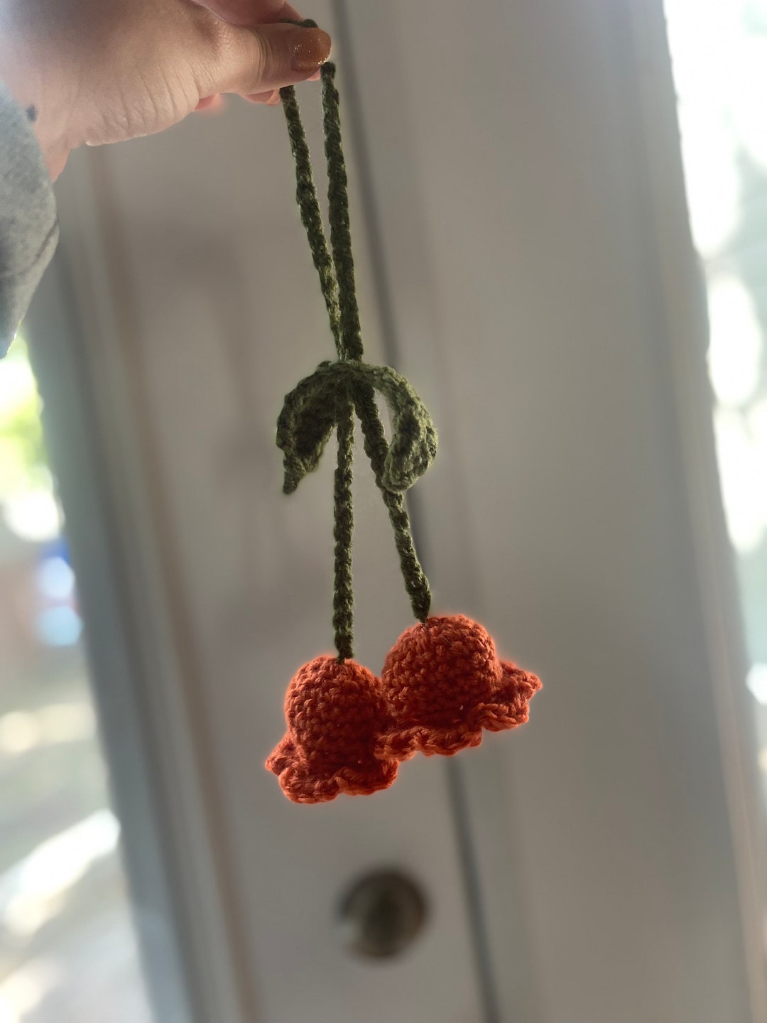 Flower Blue Bell Crochet Car Charm, Rear-view Mirror Car Decoration - Etsy