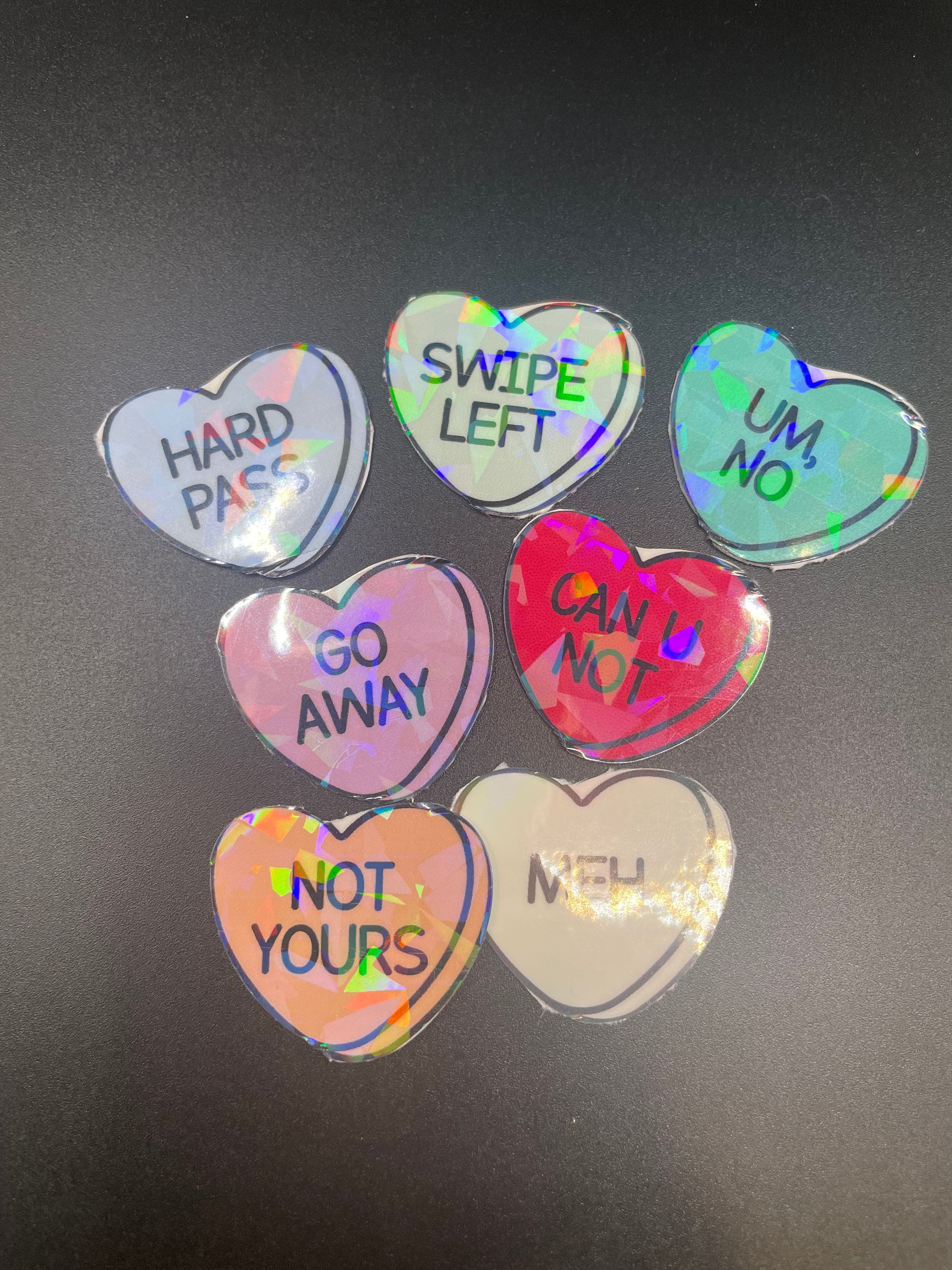 Candy Heart Rejection Sticker Pack Confetti Sticker Pack - Etsy