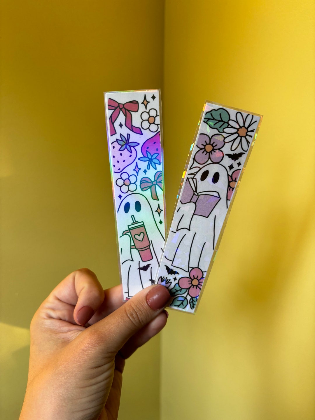Laminated Cardstock Ghost Bookmarks | Waterproof Bookmarks | Thin ...