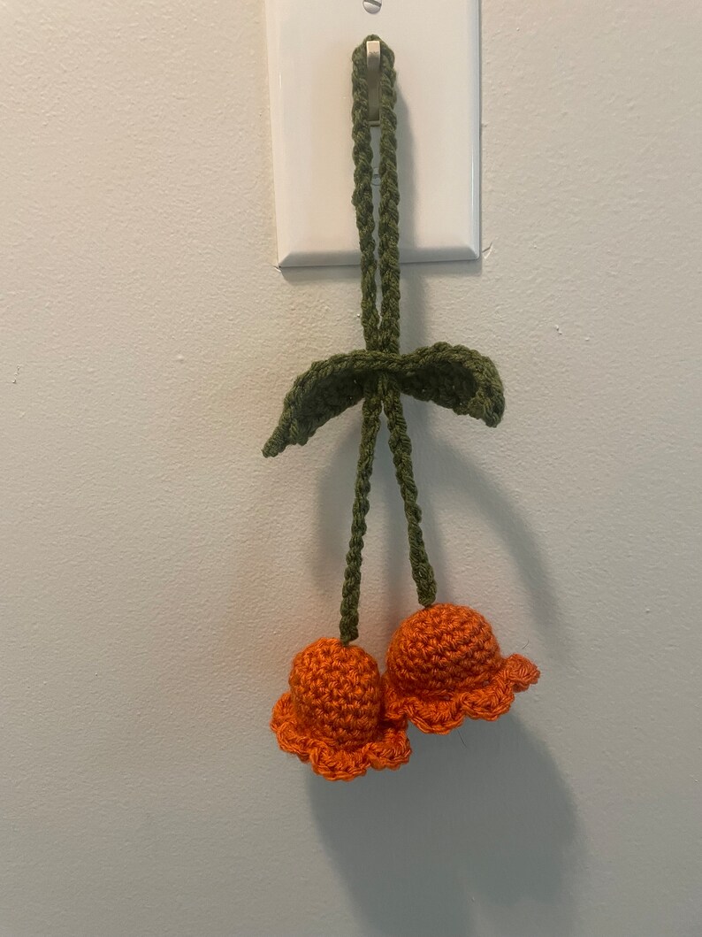 Flower Blue Bell Crochet Car Charm, Rear-view Mirror Car Decoration - Etsy