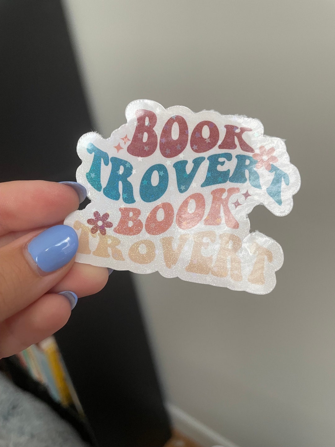 Booktrovert Sticker, Reading Sticker, Groovy Book Sticker - Etsy