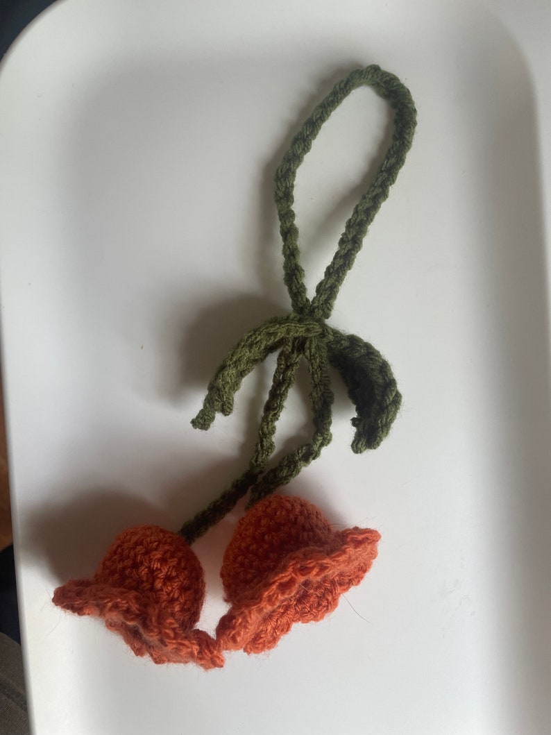 Flower Blue Bell Crochet Car Charm, Rear-view Mirror Car Decoration - Etsy