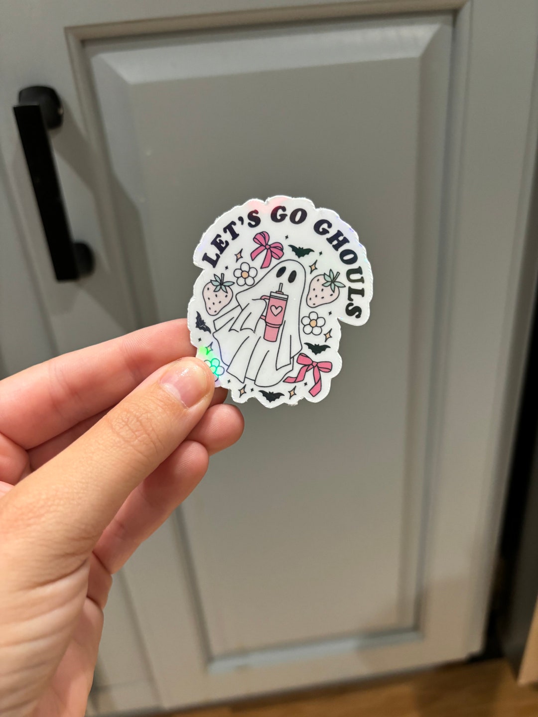 Let’s Go Ghouls Sticker | Girlie Ghost Sticker | Pink Halloween Sticker ...