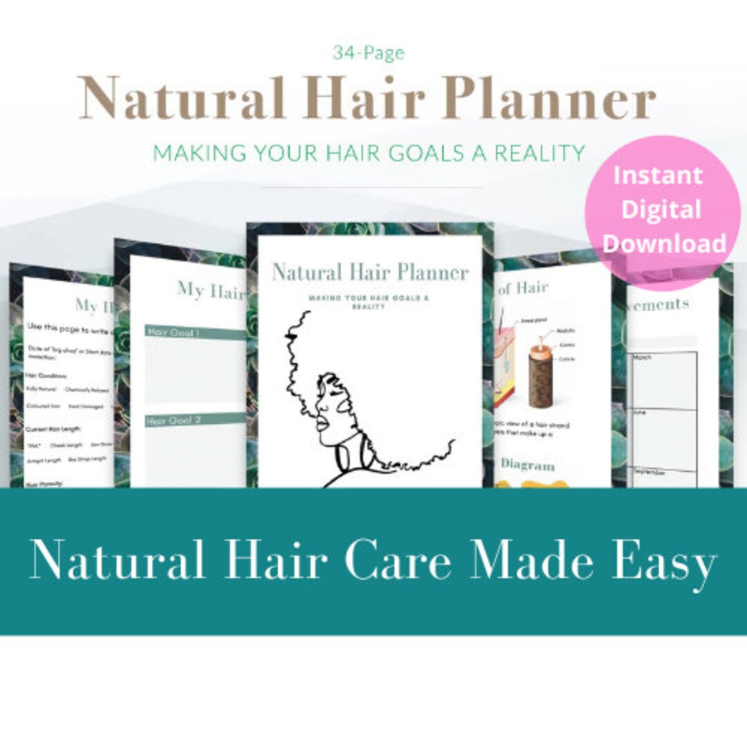 34 Page Natural Hair Planner - Etsy