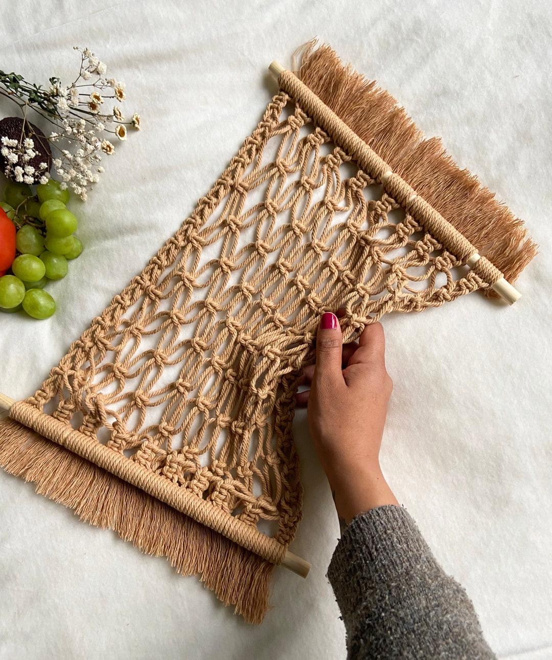 Fruit and Veg Macrame Hammock, Macrame Hammock, Hanging Storage ...